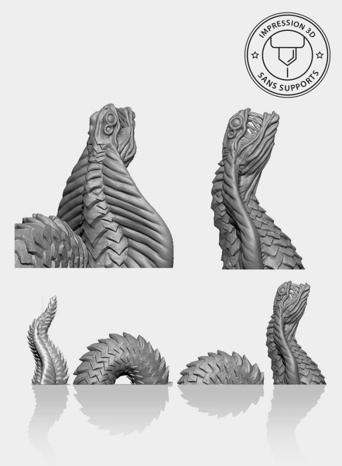Miniature Serpent de mer - fichier STL - La Louve 3d